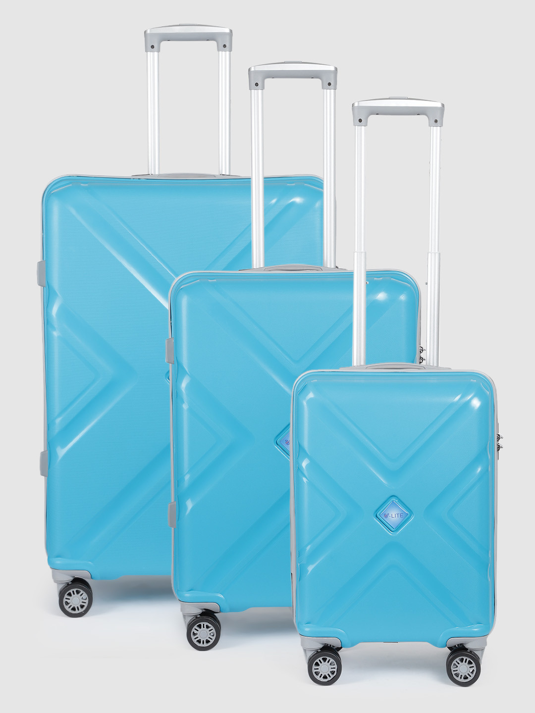 Buy V By Verage Set Of 3 Glanza 360 Degree Rotation Hard Sided Trolley ...