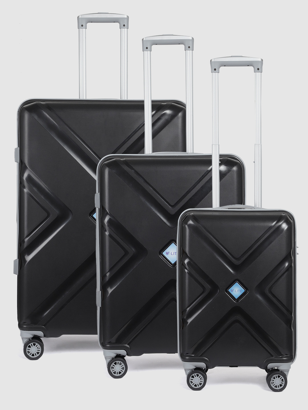 Buy V By Verage Set Of 3 Glanza 360 Degree Rotation Hard Sided Trolley ...