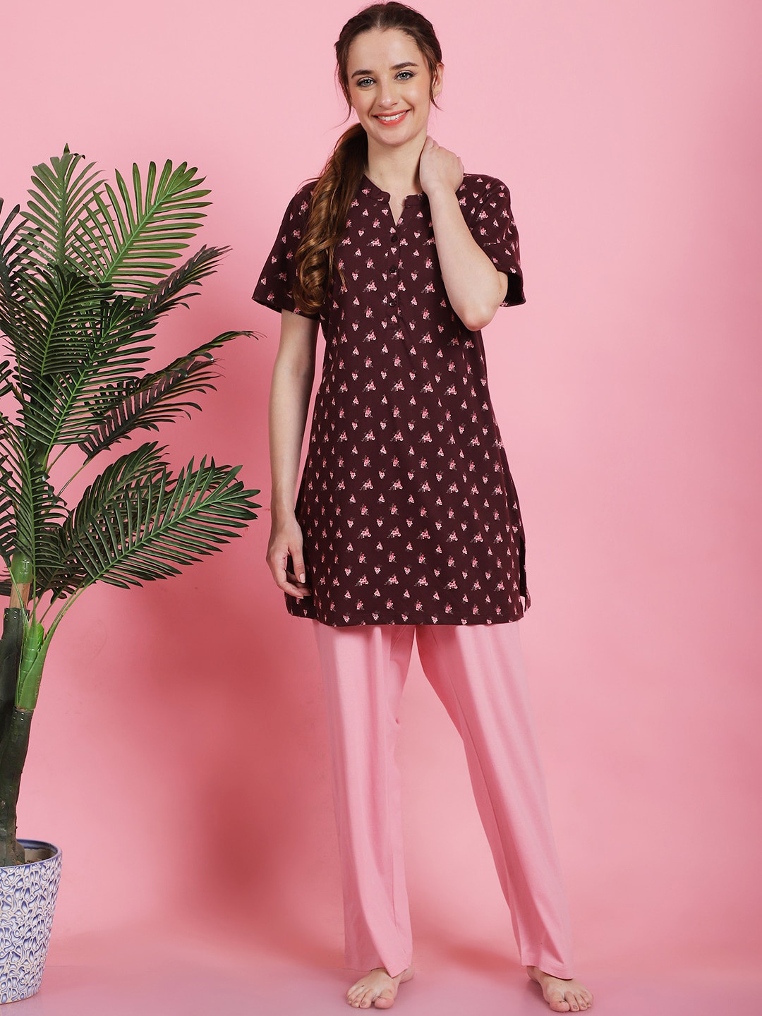 Buy Kanvin Women Printed Pure Cotton Night Suit - Night Suits for Women ...