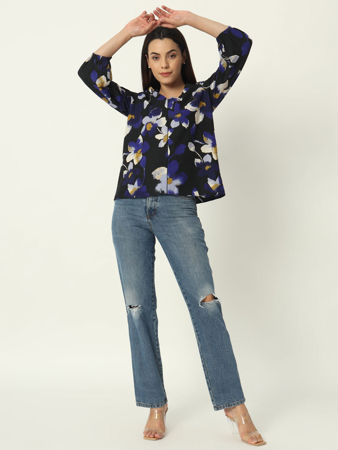 Buy DEPANO Women Floral Printed Pure Silk Top - Tops for Women 29669484 ...