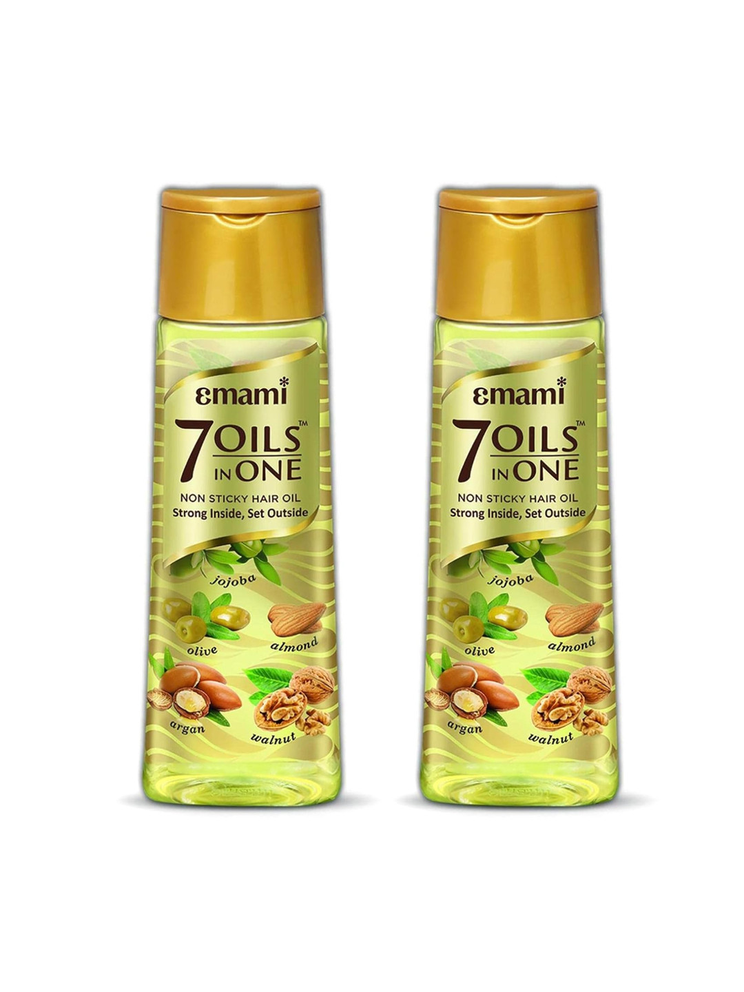 Buy Emami 7 OILS IN ONE Set Of 2 Non Sticky Hair Oil With Jojoba Oil ...