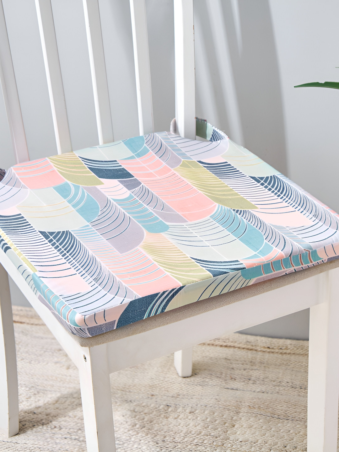 Buy Home Centre Blue & Pink Poise Printed Chair Pad - Chair Pads for ...