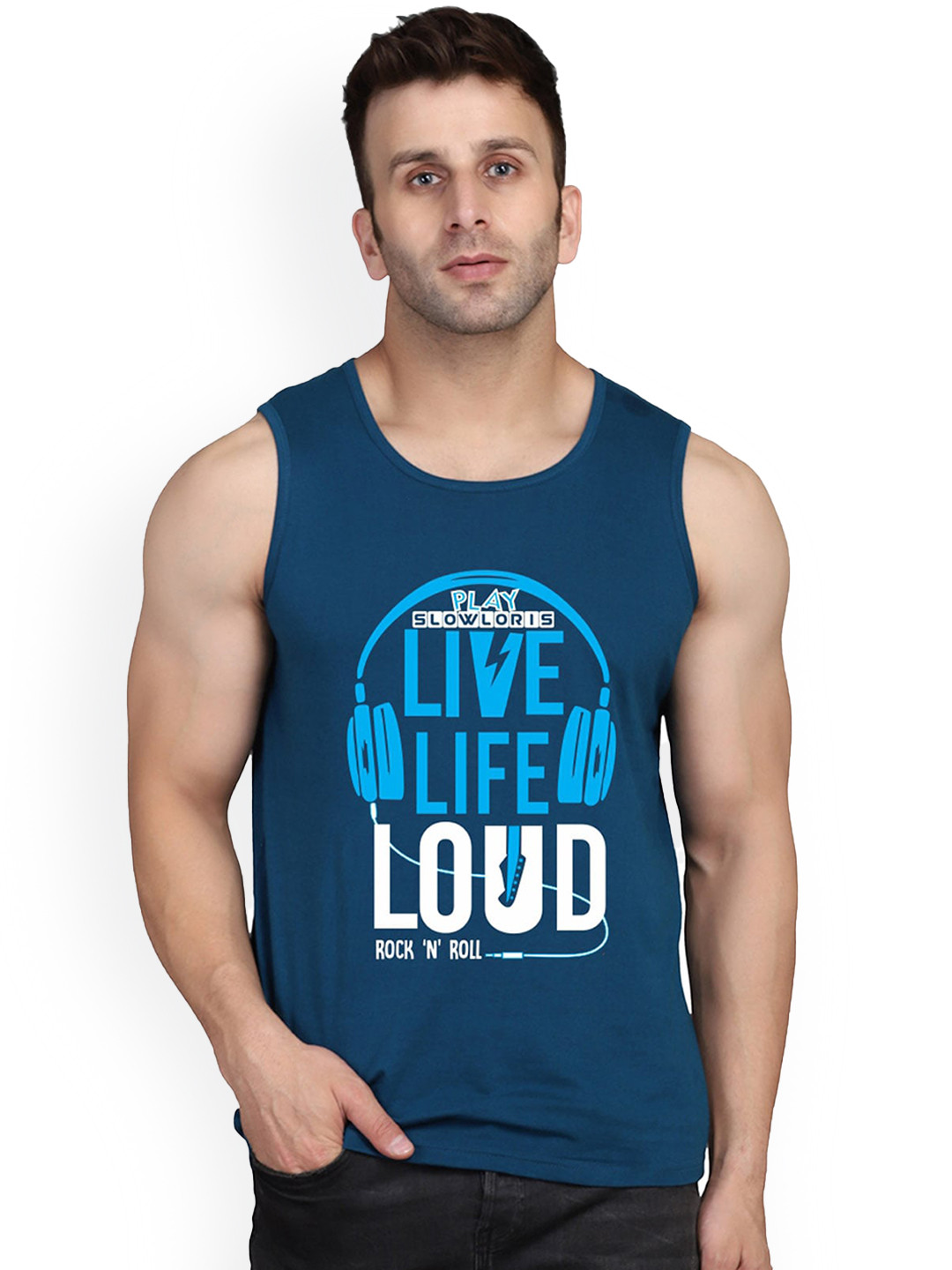 Buy SLOWLORIS Printed Innerwear Gym Vest - Innerwear Vests for Men ...