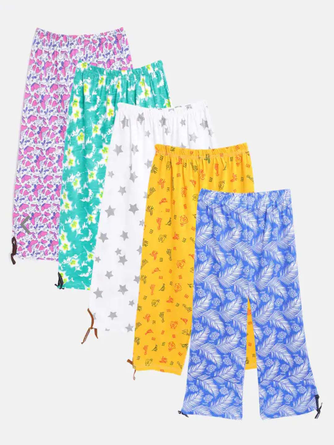 Buy BAESD Girls Pack Of 5 Mid Rise Relaxed Fit Printed Capris - Capris ...