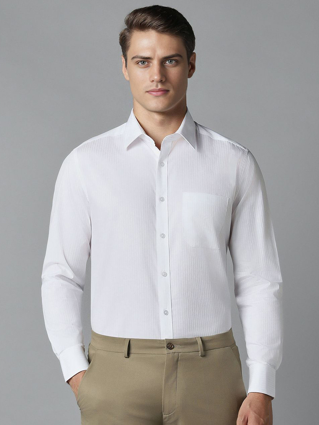 Buy Louis Philippe Men Vertical Stripes Formal Shirt - Shirts for Men ...