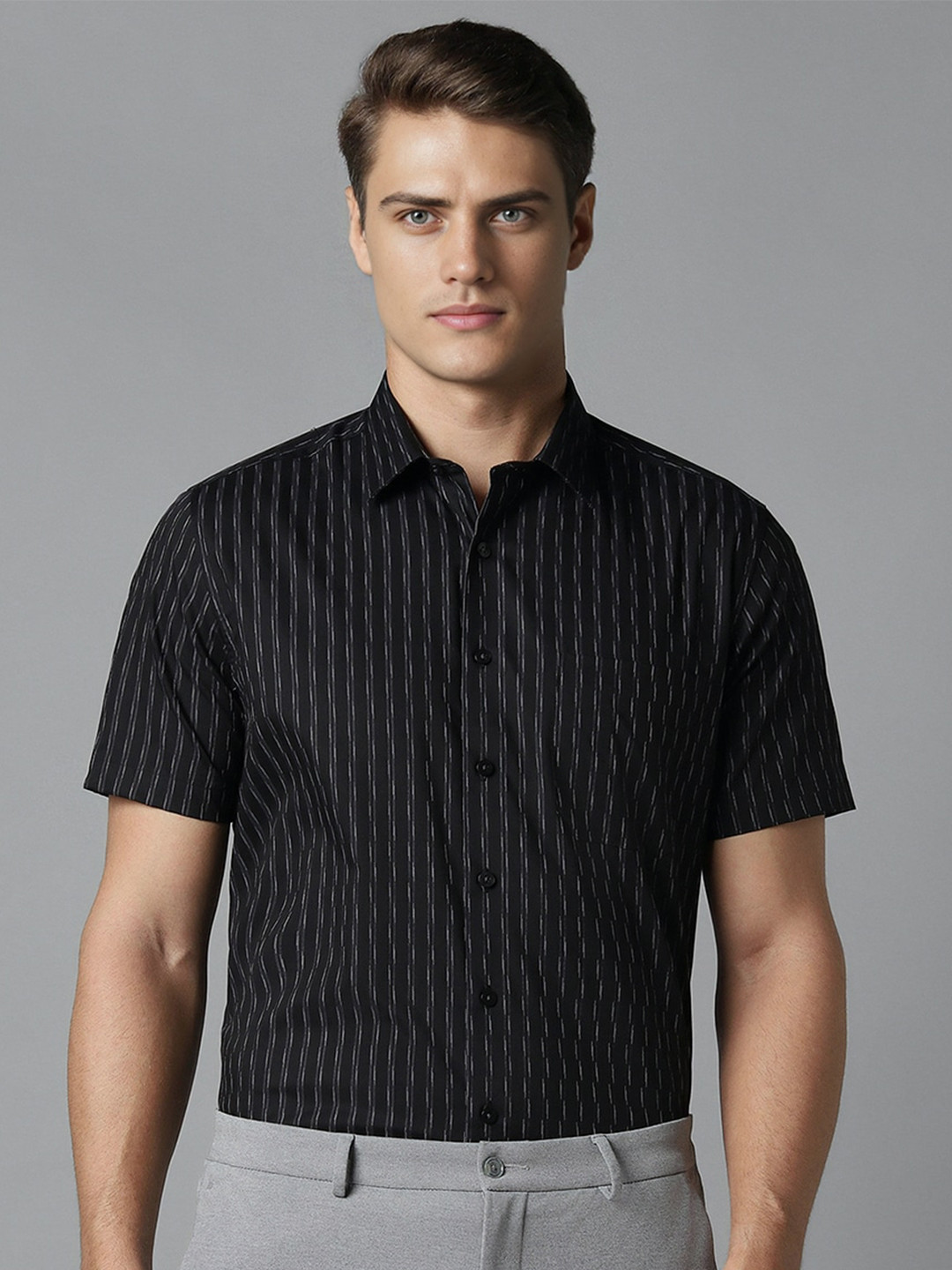 Buy Louis Philippe Men Slim Fit Opaque Striped Formal Shirt - Shirts ...