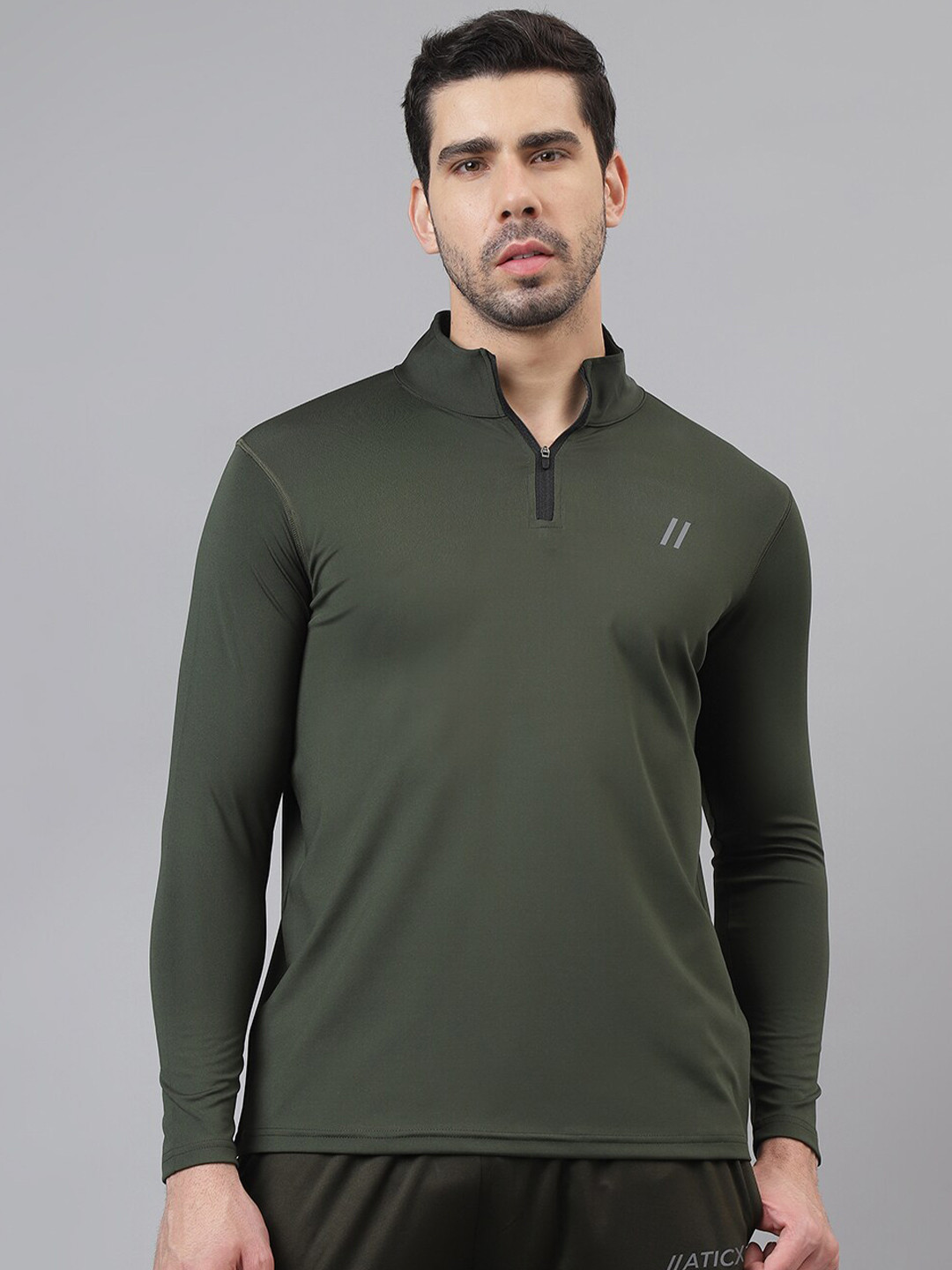 Buy ATICX Men Mandarin Collar Compression T Shirt - Tshirts for Men ...