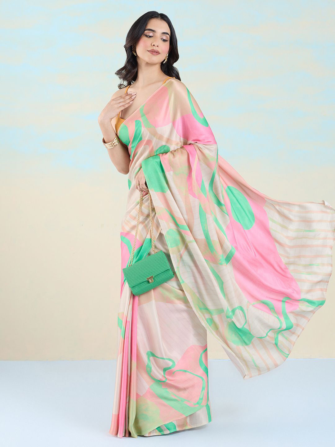Buy Navyasa By Liva Abstract Printed Liva Saree - Sarees for Women ...