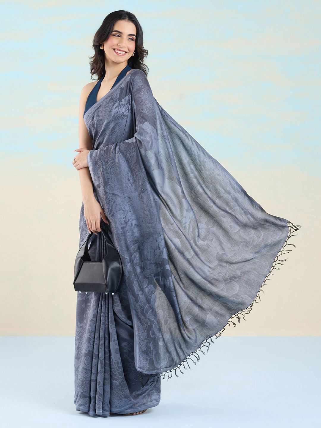 Buy Navyasa By Liva Floral Liva Jamdani Saree - Sarees for Women ...