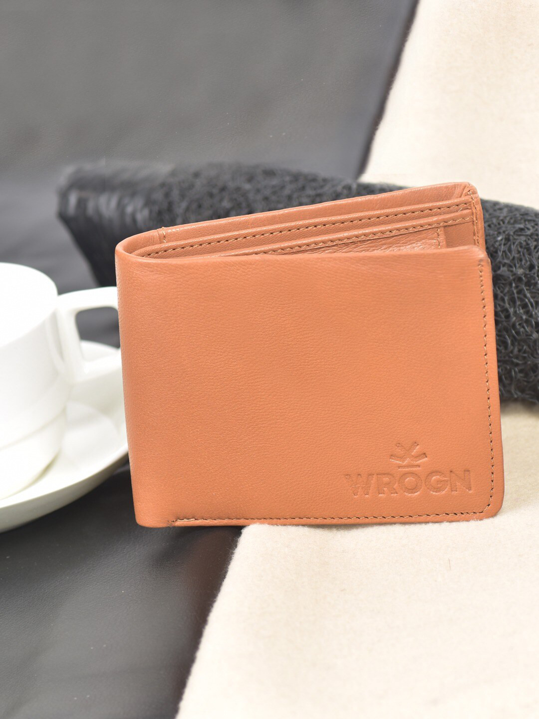 Buy WROGN Men Textured Leather Two Fold Wallet - Wallets for Men ...