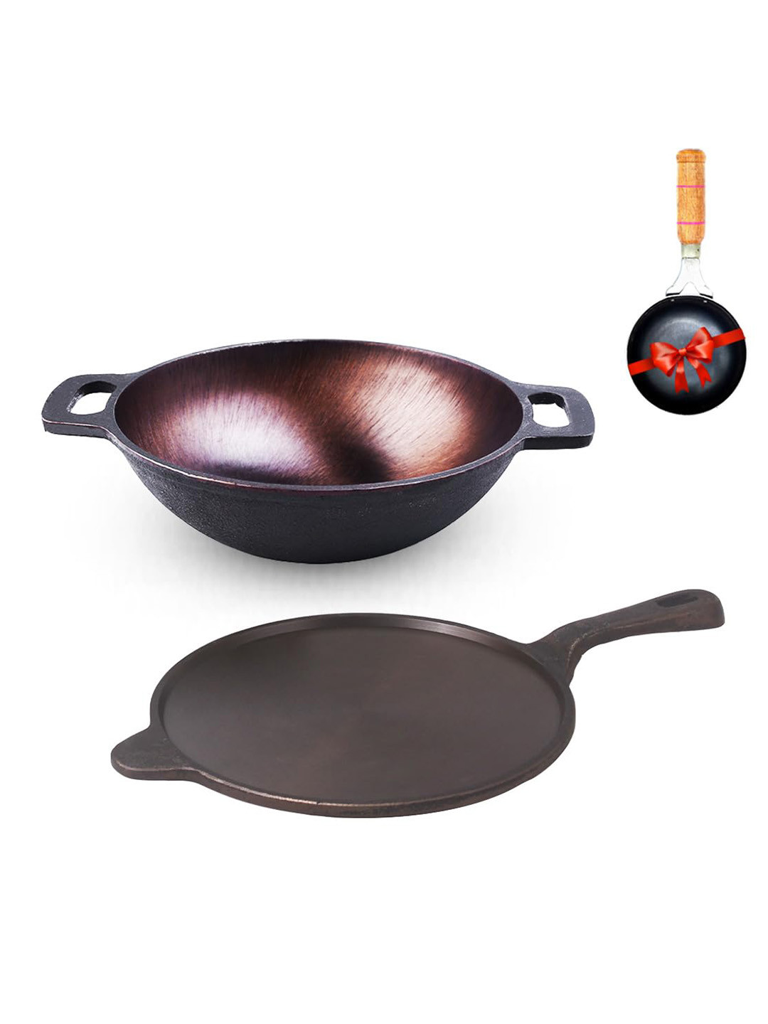 Buy The Indus Valley Black Pre Seasoned Cast Iron Cookware Set ...