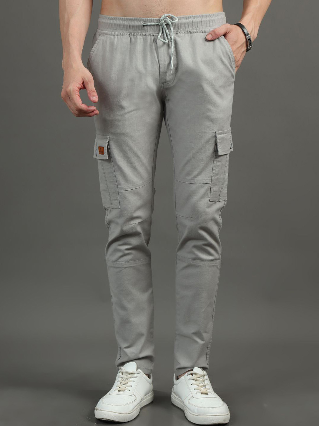 Buy PAUL STREET Men Smart Slim Fit Mid Rise Cargos Trousers - Trousers ...