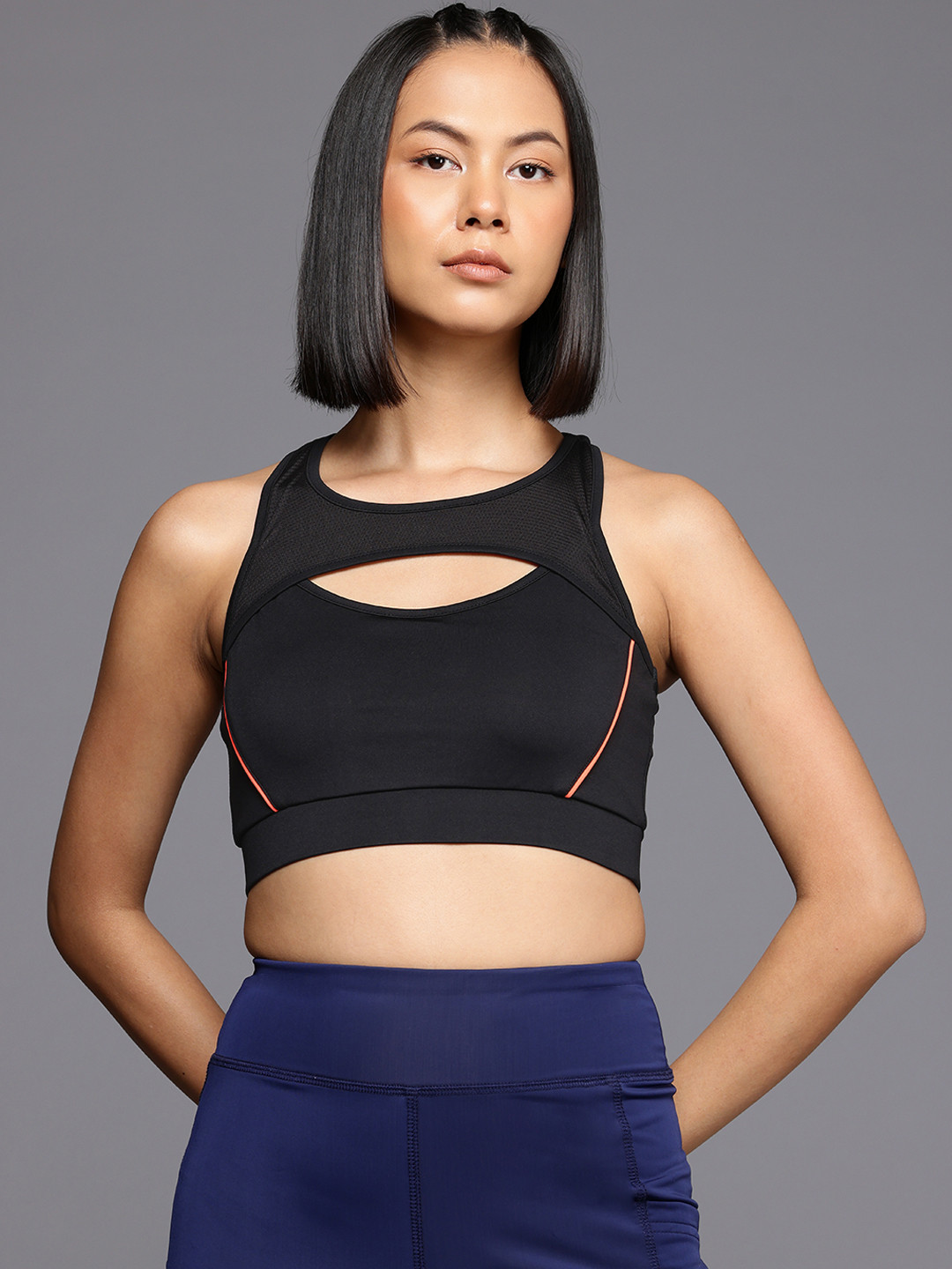 Buy HRX By Hrithik Roshan Cut Out Lightly Padded Rapid Dry Training Bra ...