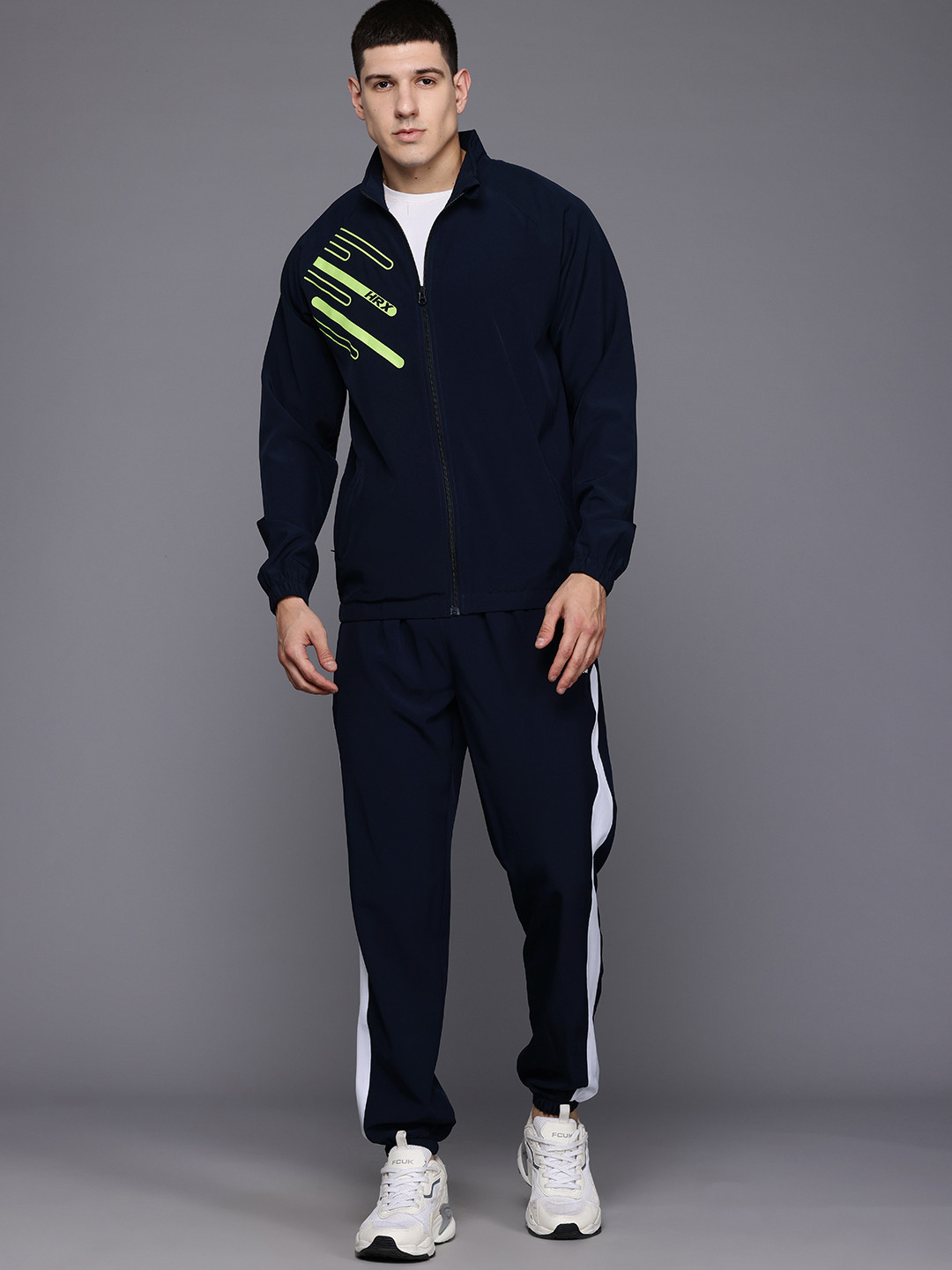 Buy HRX By Hrithik Roshan Printed Rapid Dry Running Tracksuit ...