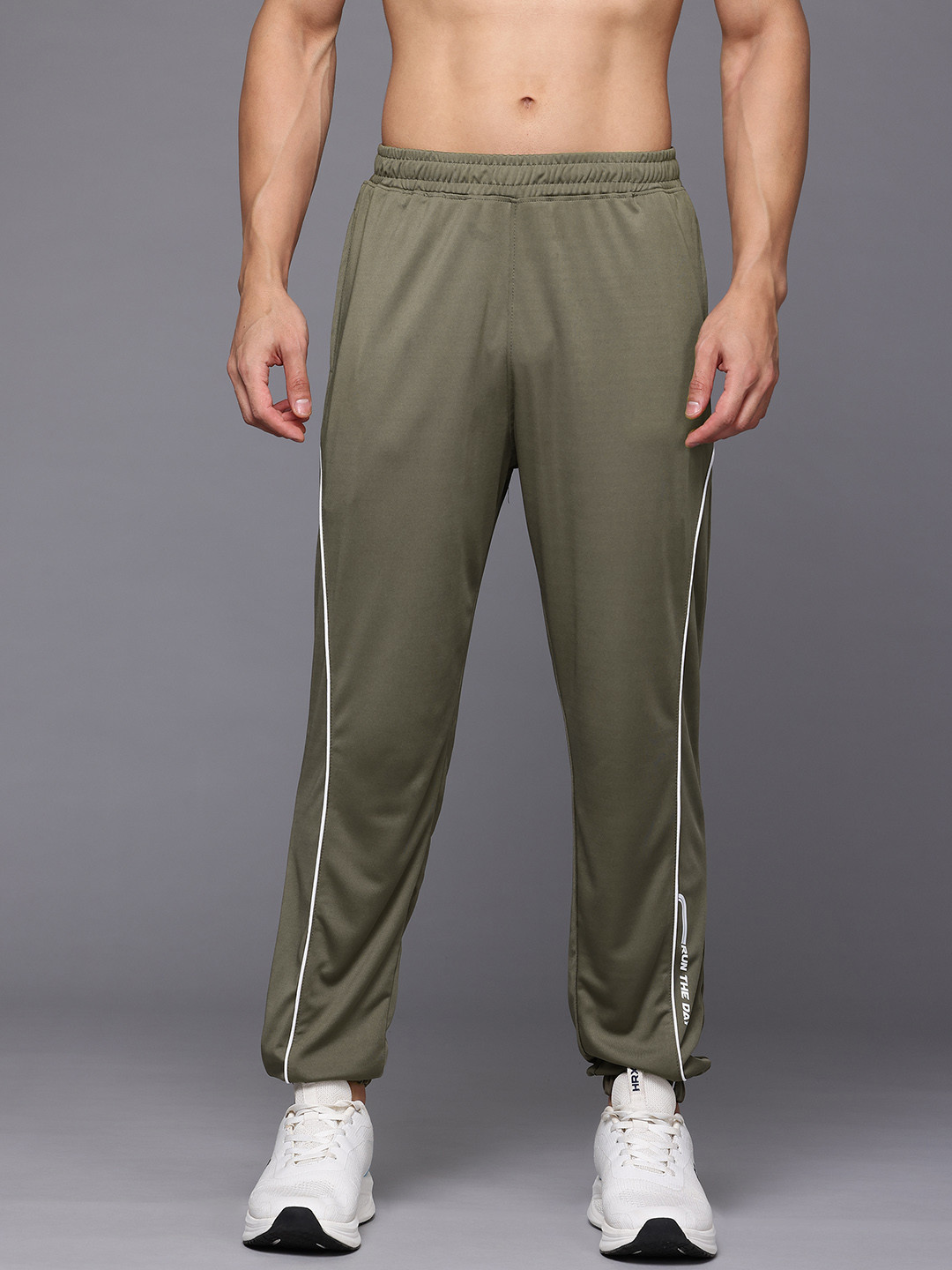 Buy HRX By Hrithik Roshan Men Rapid Dry Side Striped Running Joggers ...