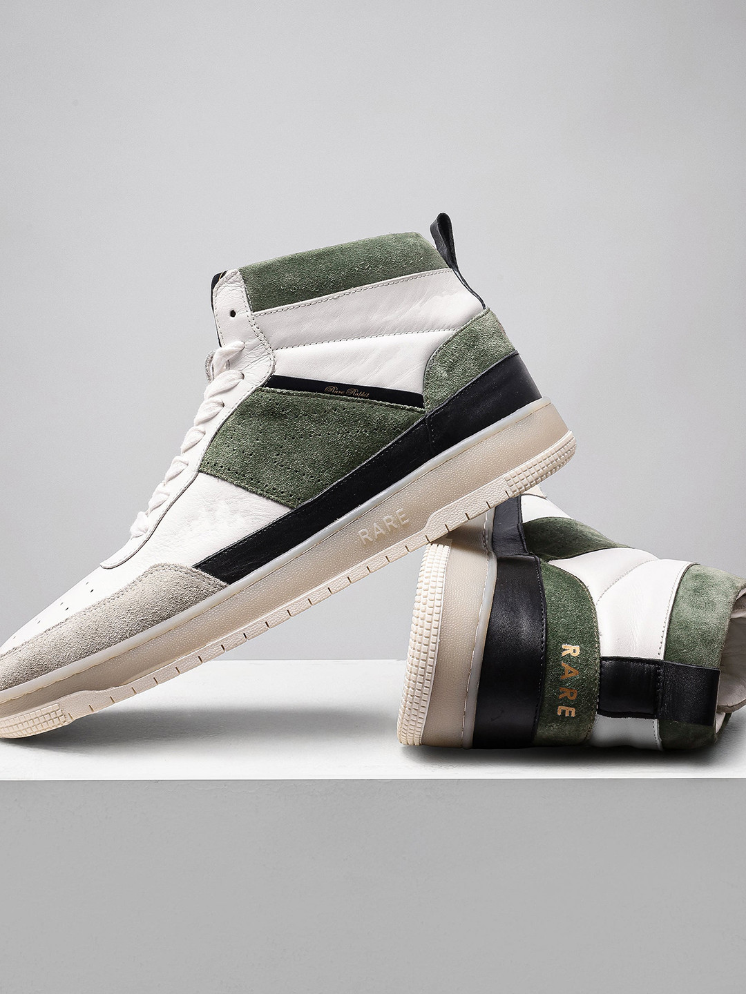 Buy RARE RABBIT Men Horizon Colourblocked Leather Sneakers - Casual ...