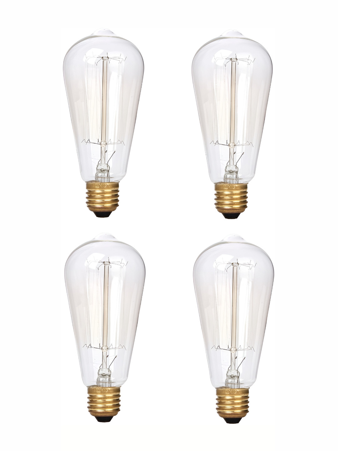 Buy SPARK WORLD Transparent 4 Pieces Glass Traditional LED Bulbs ...