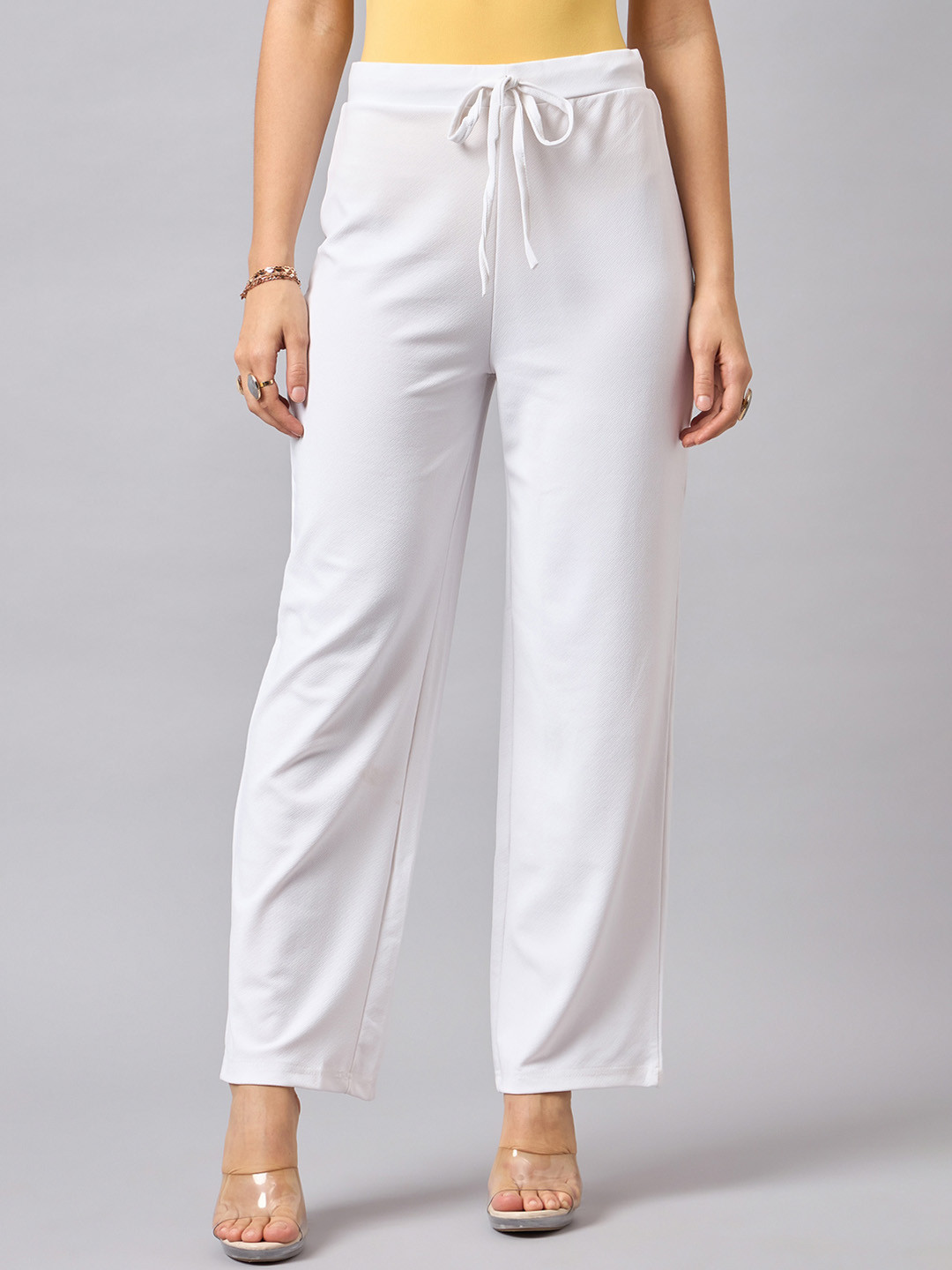 Buy The Roadster Lifestyle Co. White Women Classic High Rise Wrinkle ...