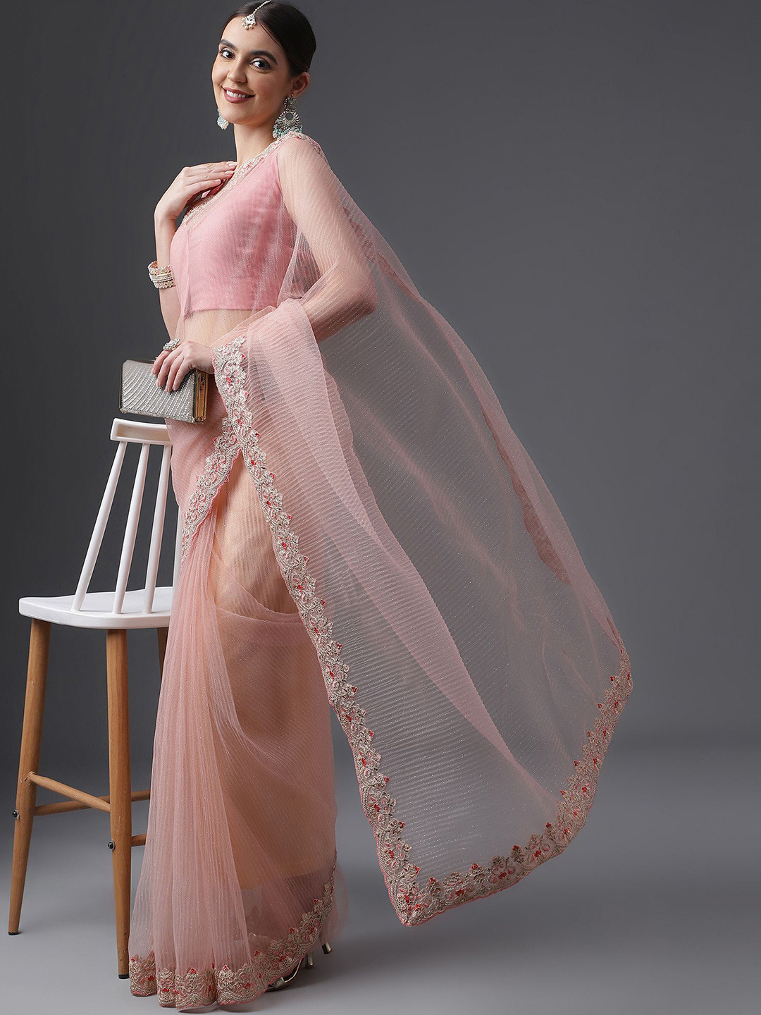 Buy Kasee Embellished Embroidered Net Saree - Sarees for Women 29736912 ...