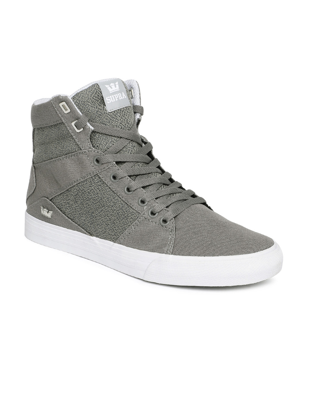 Buy Supra Men Grey ALUMINUM High Top Sneakers - Casual Shoes for Men ...