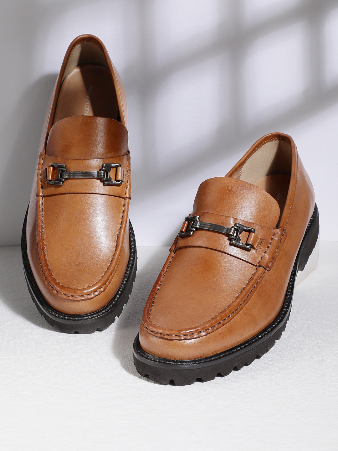 Buy French Connection Men Horsebit Leather Loafers - Casual Shoes for ...