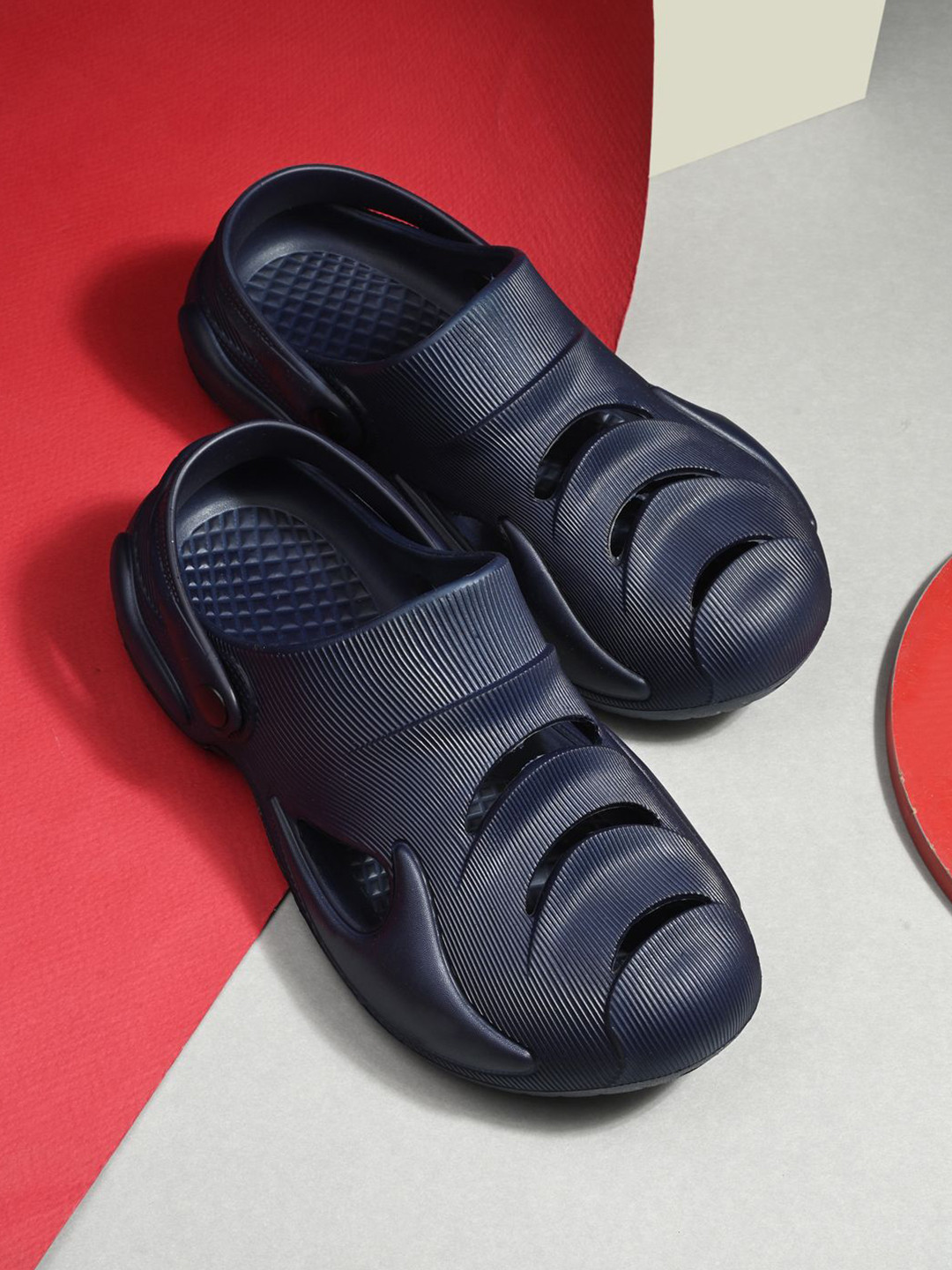 Buy HRX By Hrithik Roshan Men Navy Blue Croslite Clogs - Flip Flops for ...