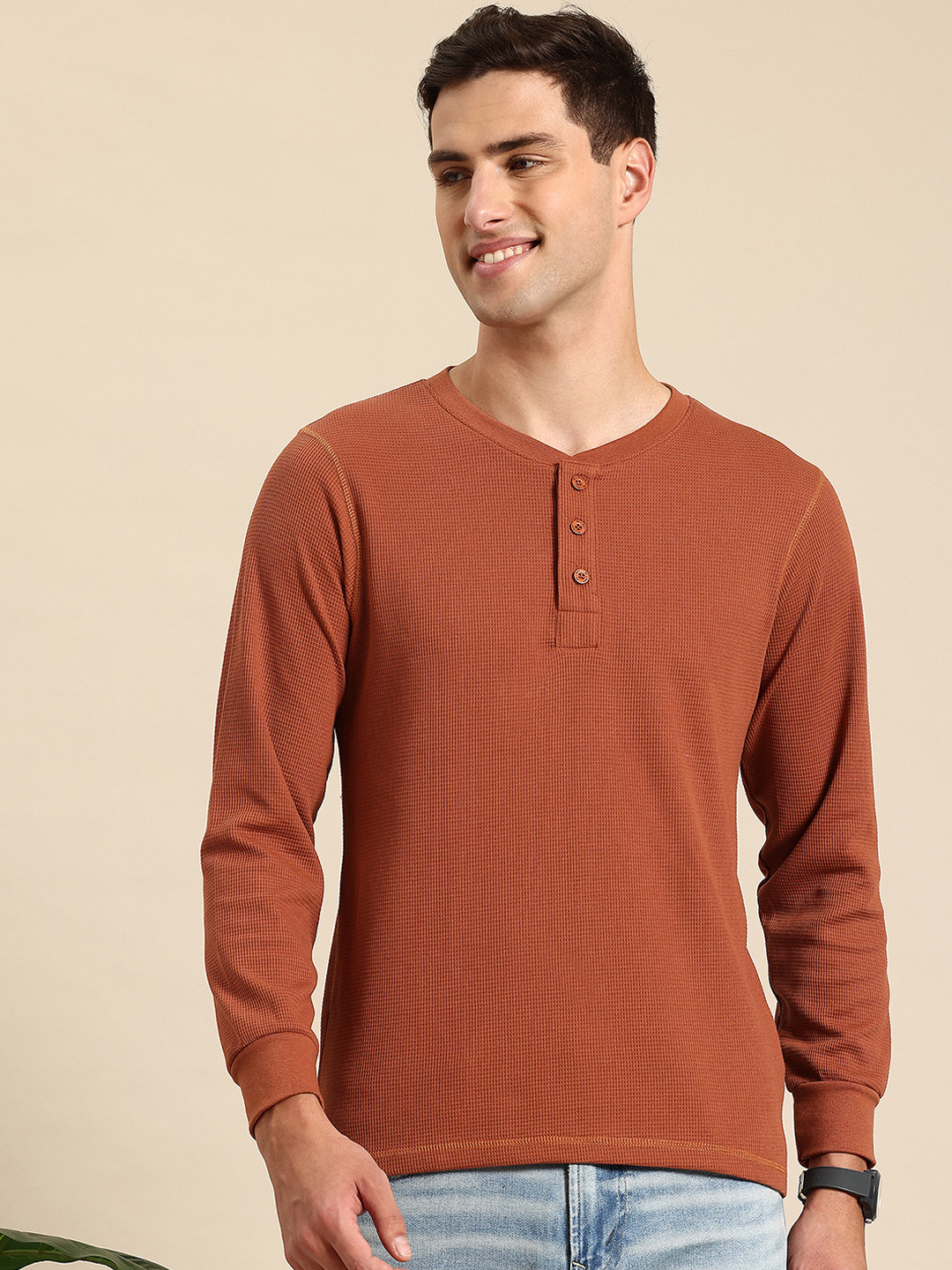 Buy Mast & Harbour Textured Henley Neck T Shirt - Tshirts for Men ...
