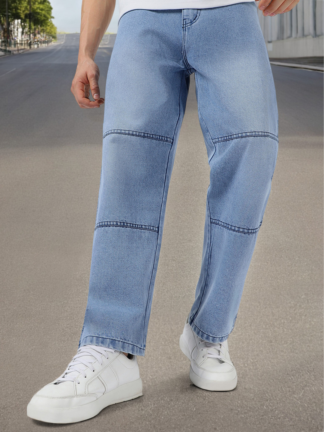 Buy Urbano Fashion Men Loose Baggy Fit Cut And Sew Panelled Jeans ...