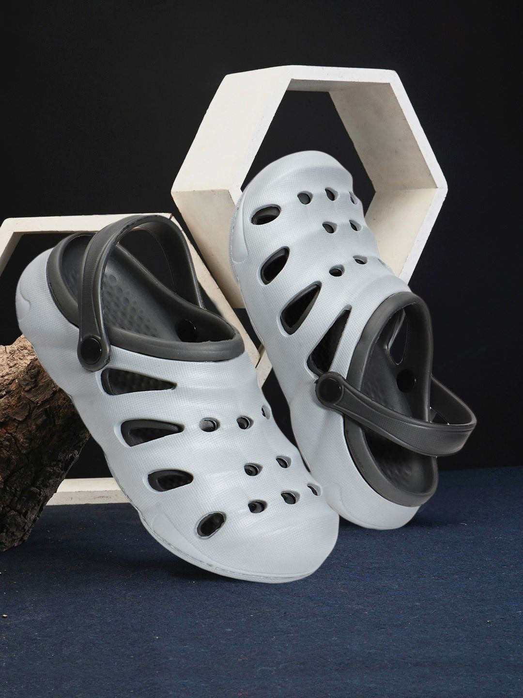 Buy The Roadster Lifestyle Co. Men Grey Melange Round Toe Clogs - Flip ...