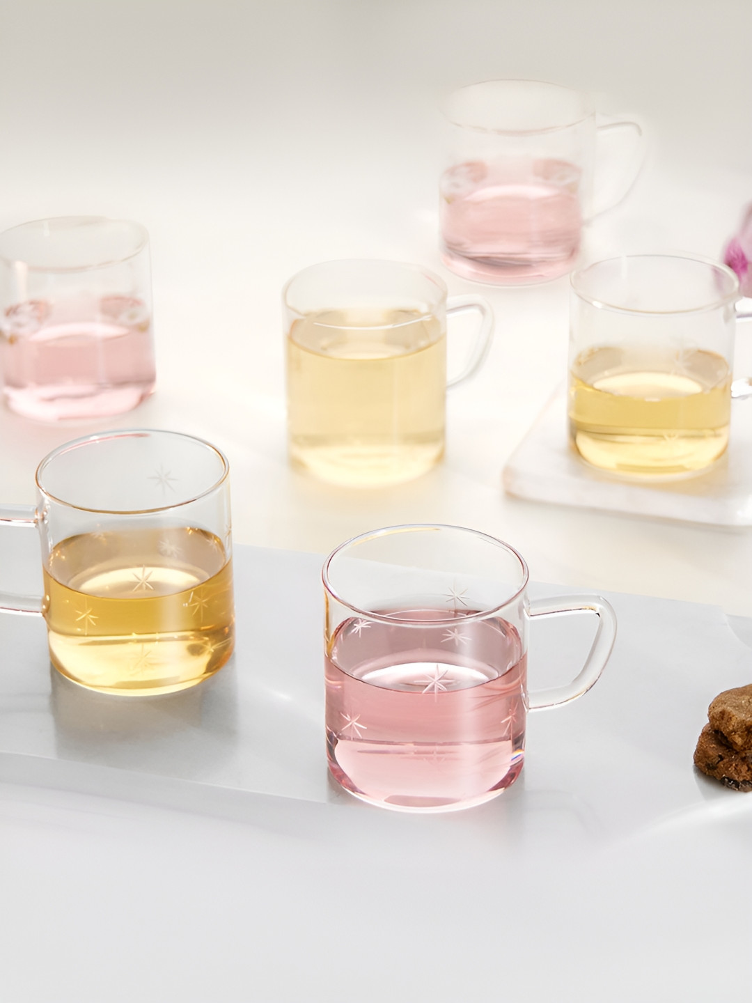 Buy BOROSIL Transparent 6 Pcs Borosilicate Glass Matte Mugs 190 Ml ...