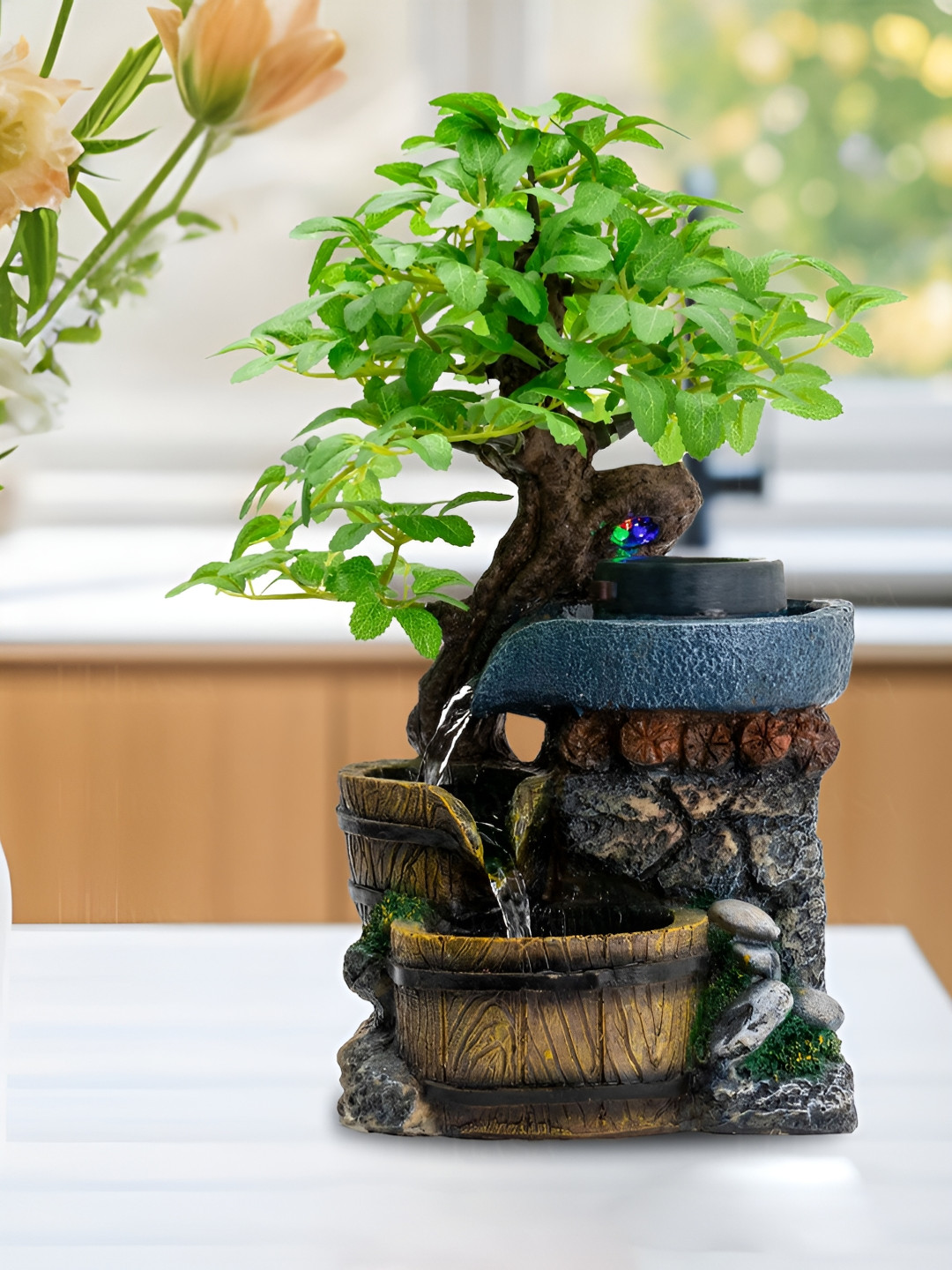 Buy Ekhasa Brown Resin Waterfall Fountain - Fountains for Unisex ...