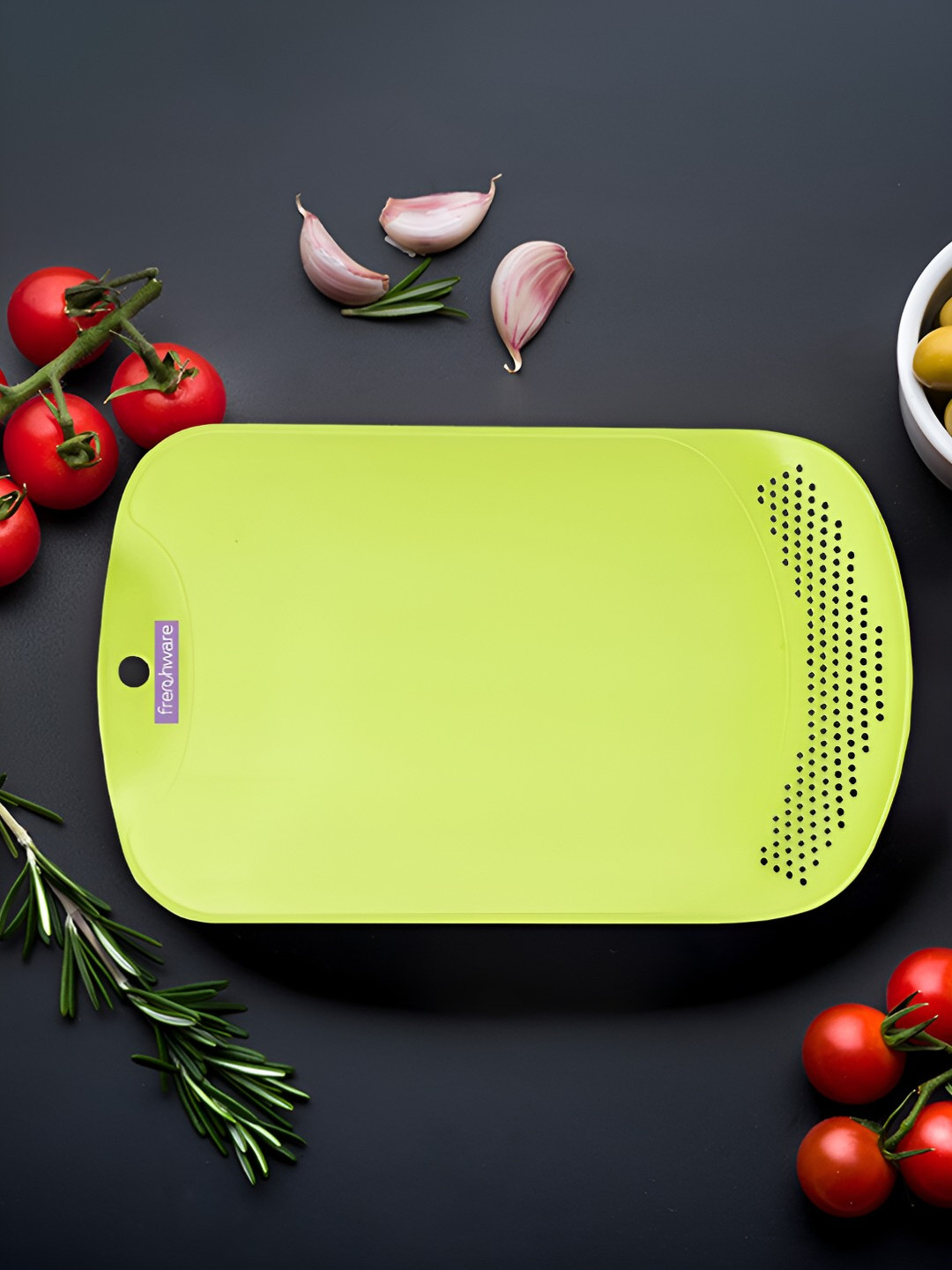 Buy Frenchware Green Chopping Board With Drainer - Chopping Board for ...