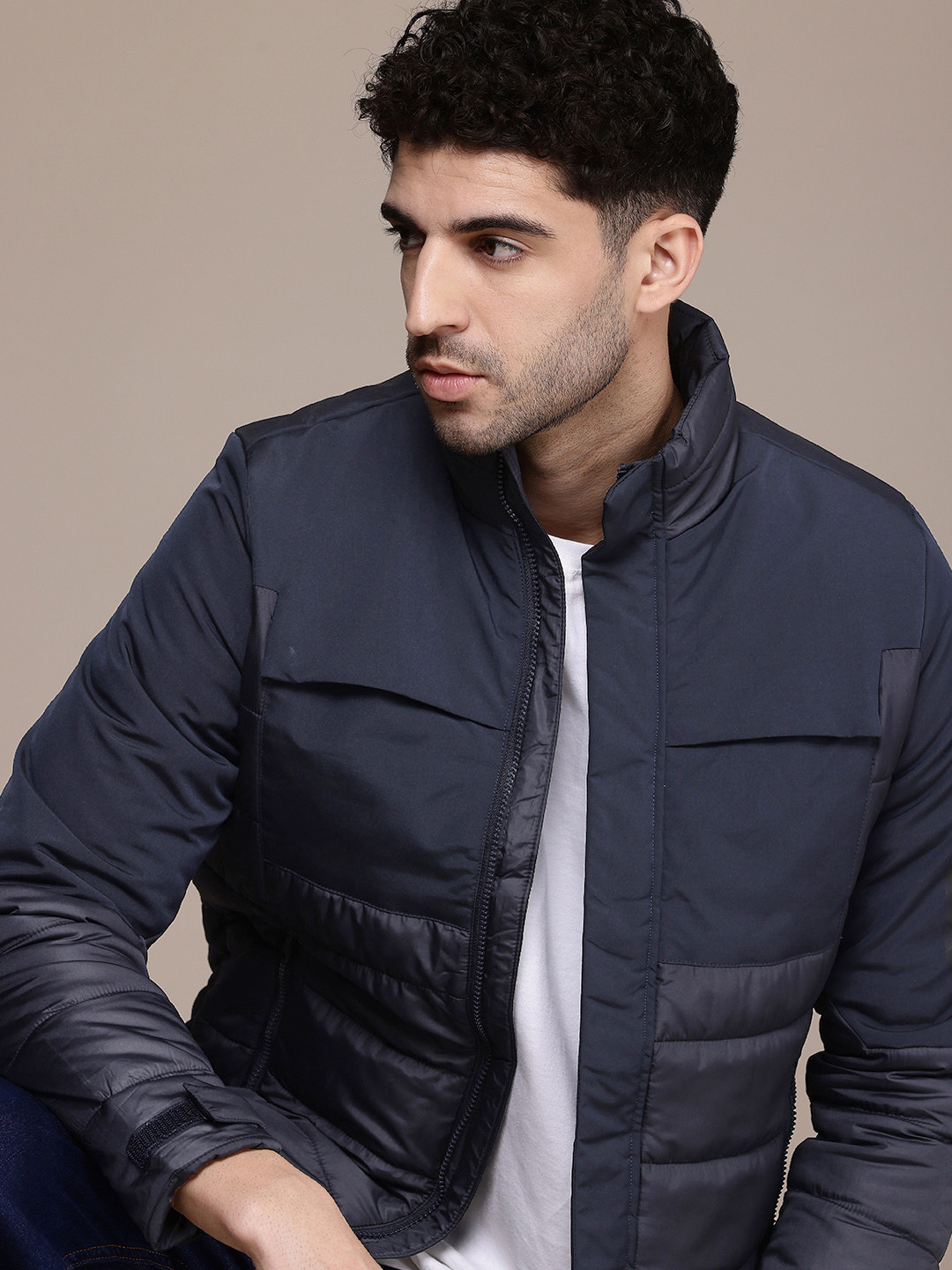 Buy French Connection Mock Neck Padded Jacket - Jackets for Men ...