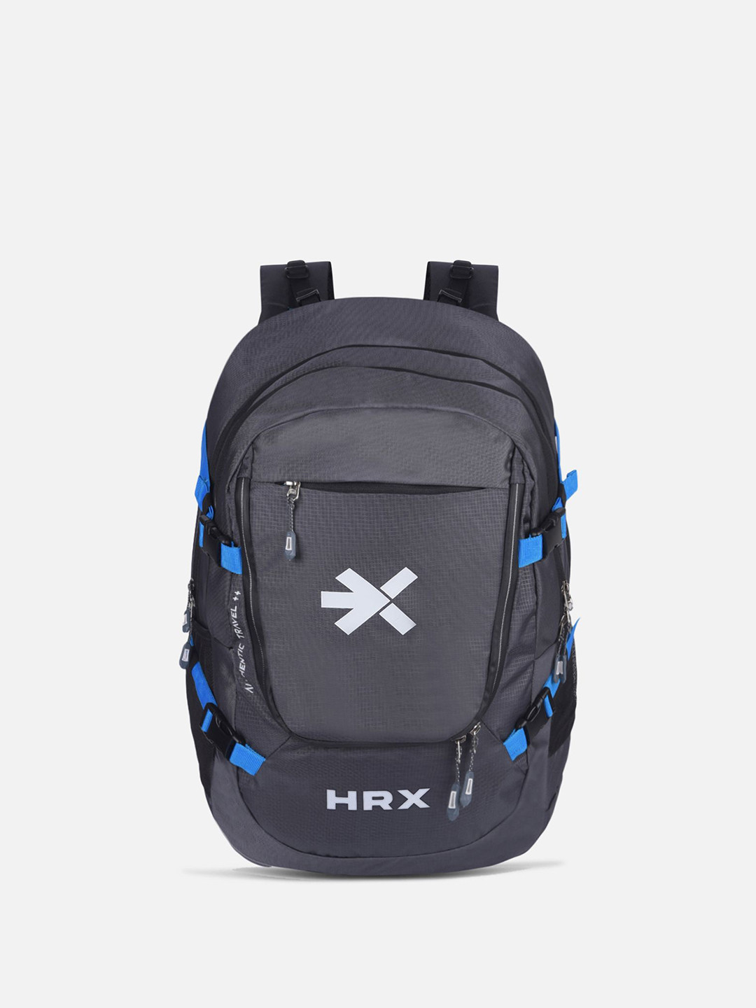 Buy HRX By Hrithik Roshan Unisex Grey Brand Logo Printed Backpack With ...