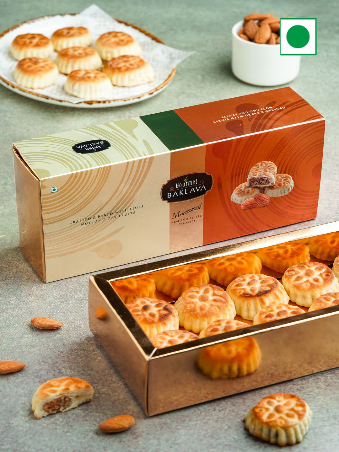 Buy GourmetBAKLAVA Almond Maamoul Sweets Gift Box 350g - Sweets Gifts ...