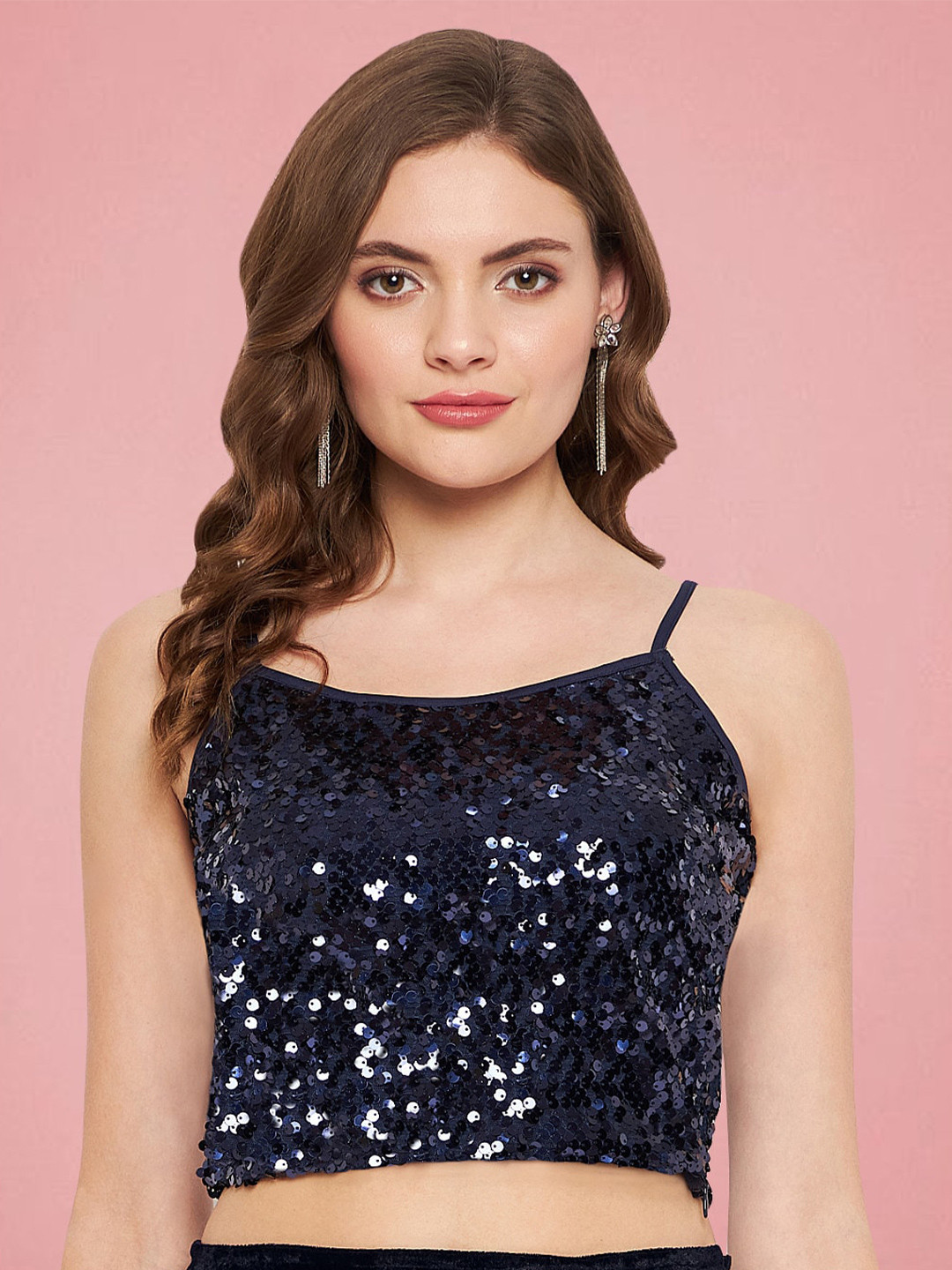 Buy Martini Embellished Shoulder Straps Sequined Detailed Fitted Party ...
