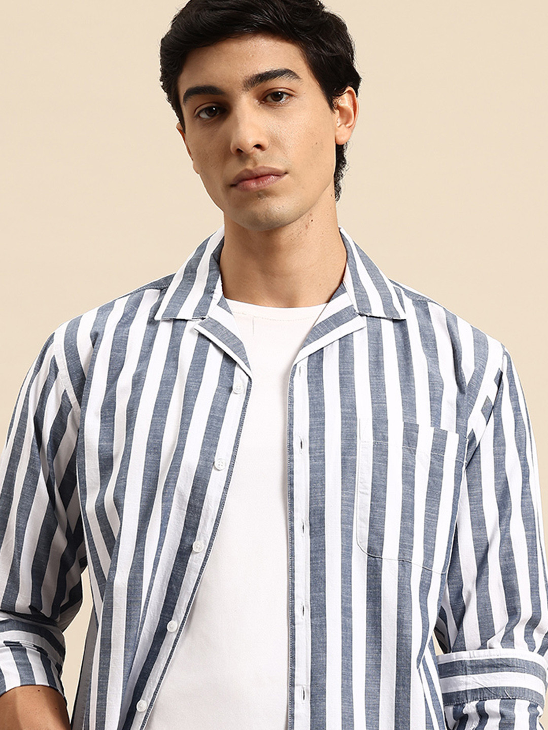 Buy Mast & Harbour Men Pure Cotton Striped Casual Shirt - Shirts for ...