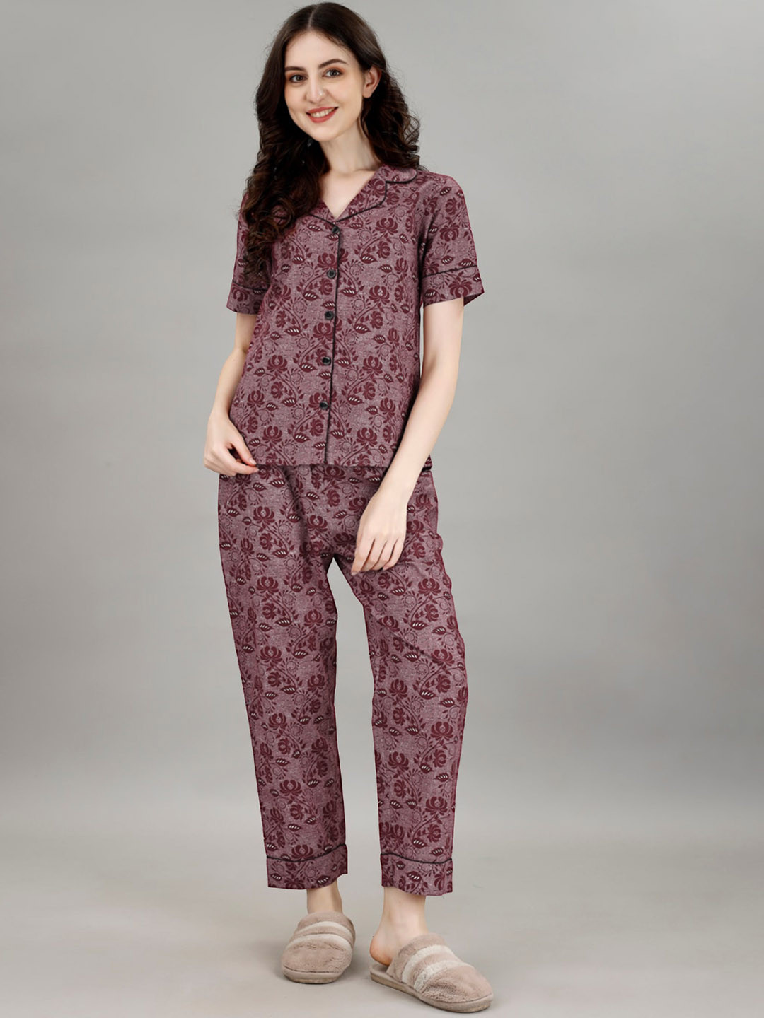 Buy Smarty Pants Floral Printed Pure Cotton Night Suit - Night Suits ...
