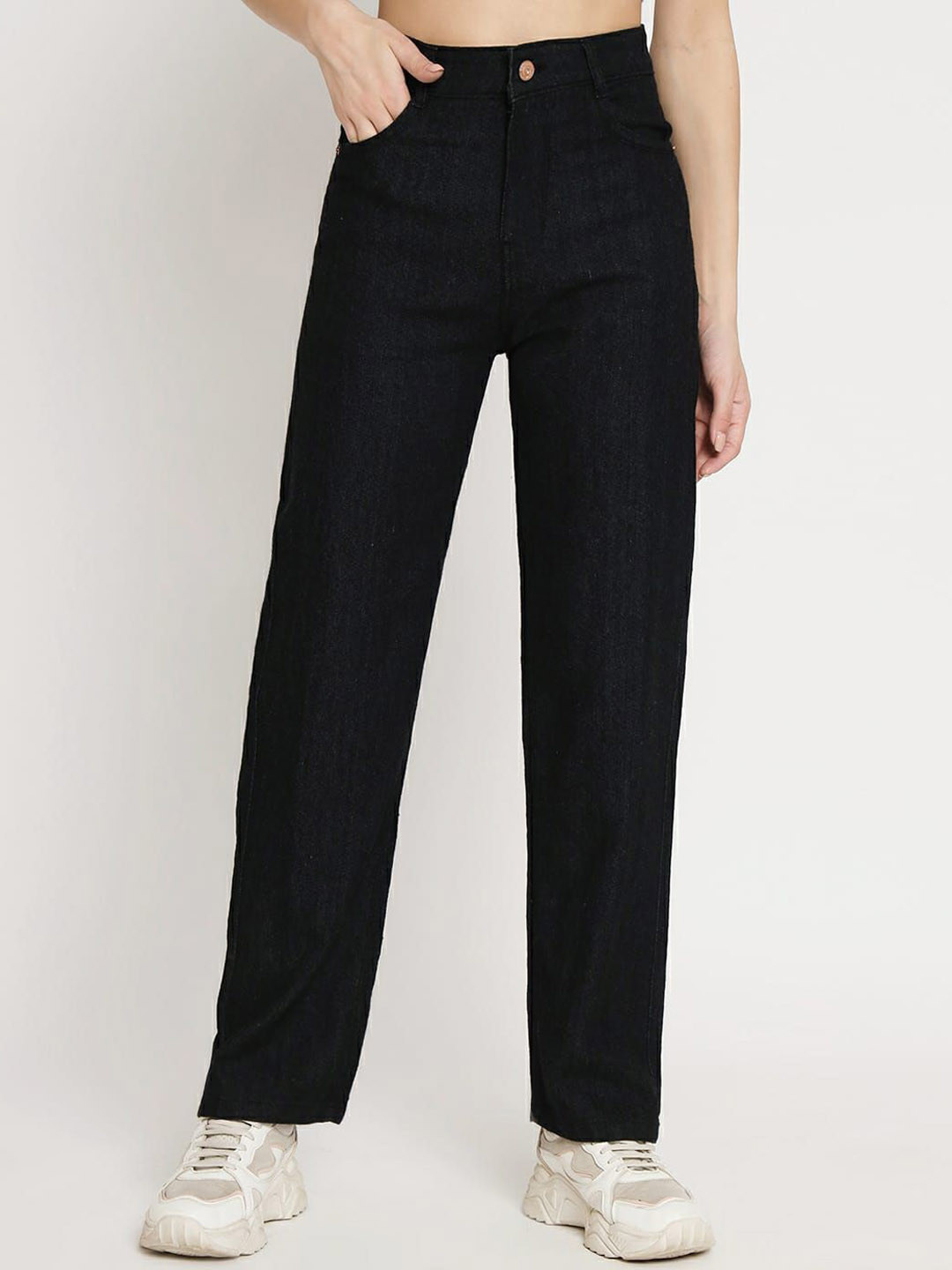 Buy FASHIONFIBRE Women Straight Fit High Rise Cotton Jeans - Jeans for ...