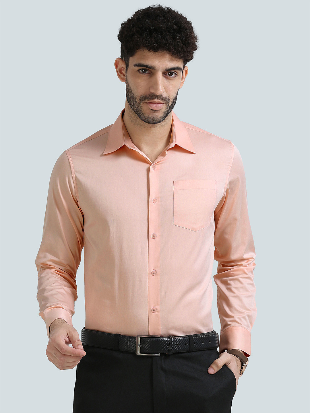 Buy THE FORMAL CLUB Men Cambridge Giza Cotton Smart Fit Pointed Collar ...