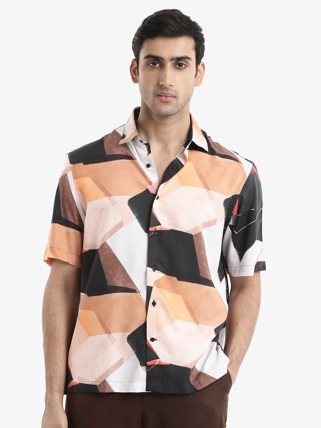 Buy RARE RABBIT Men Wabe Spread Collar Boxy Shirt - Shirts for Men ...