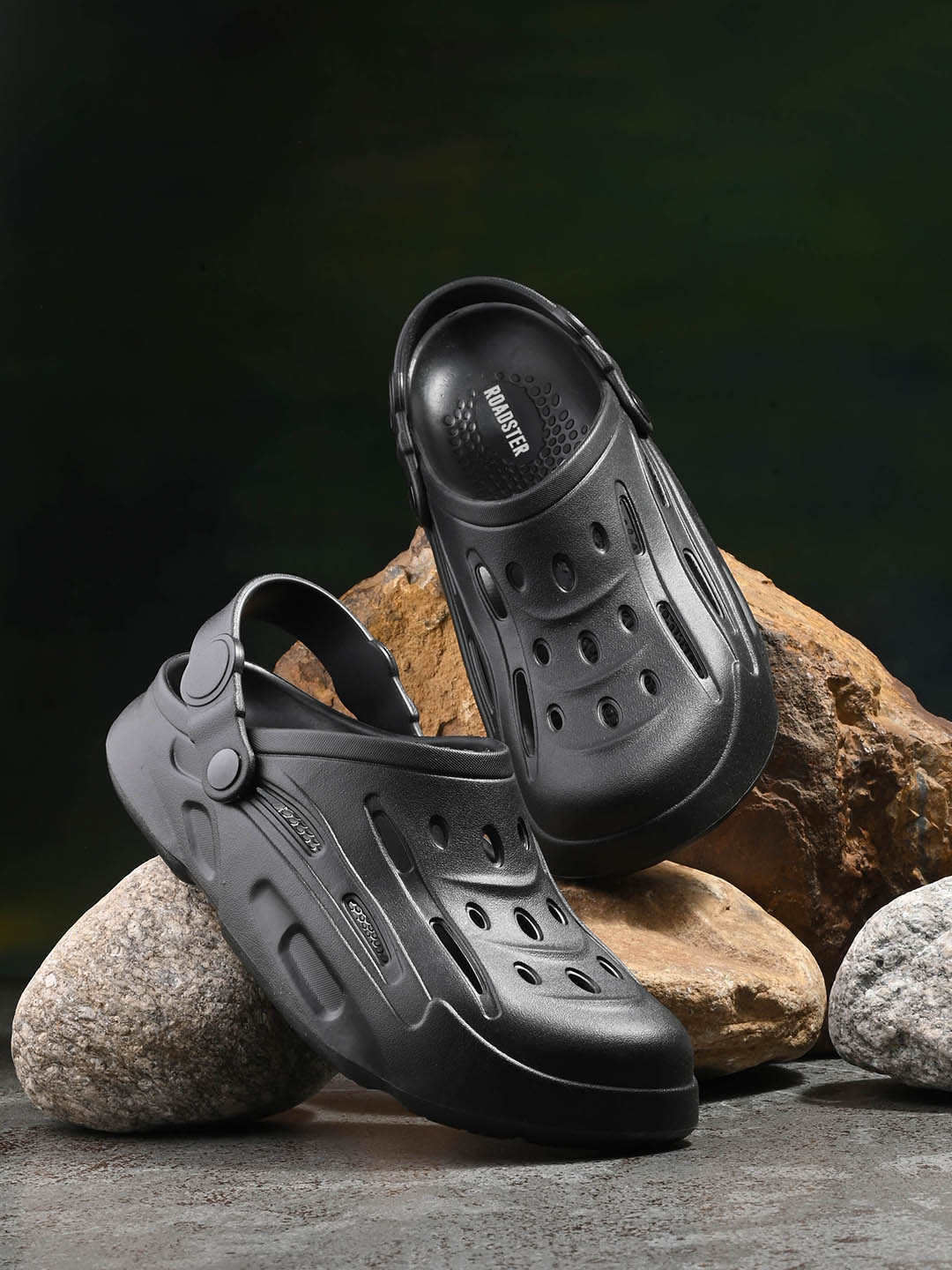 Buy The Roadster Lifestyle Co. Men Black Comfort Lightweight Clogs ...