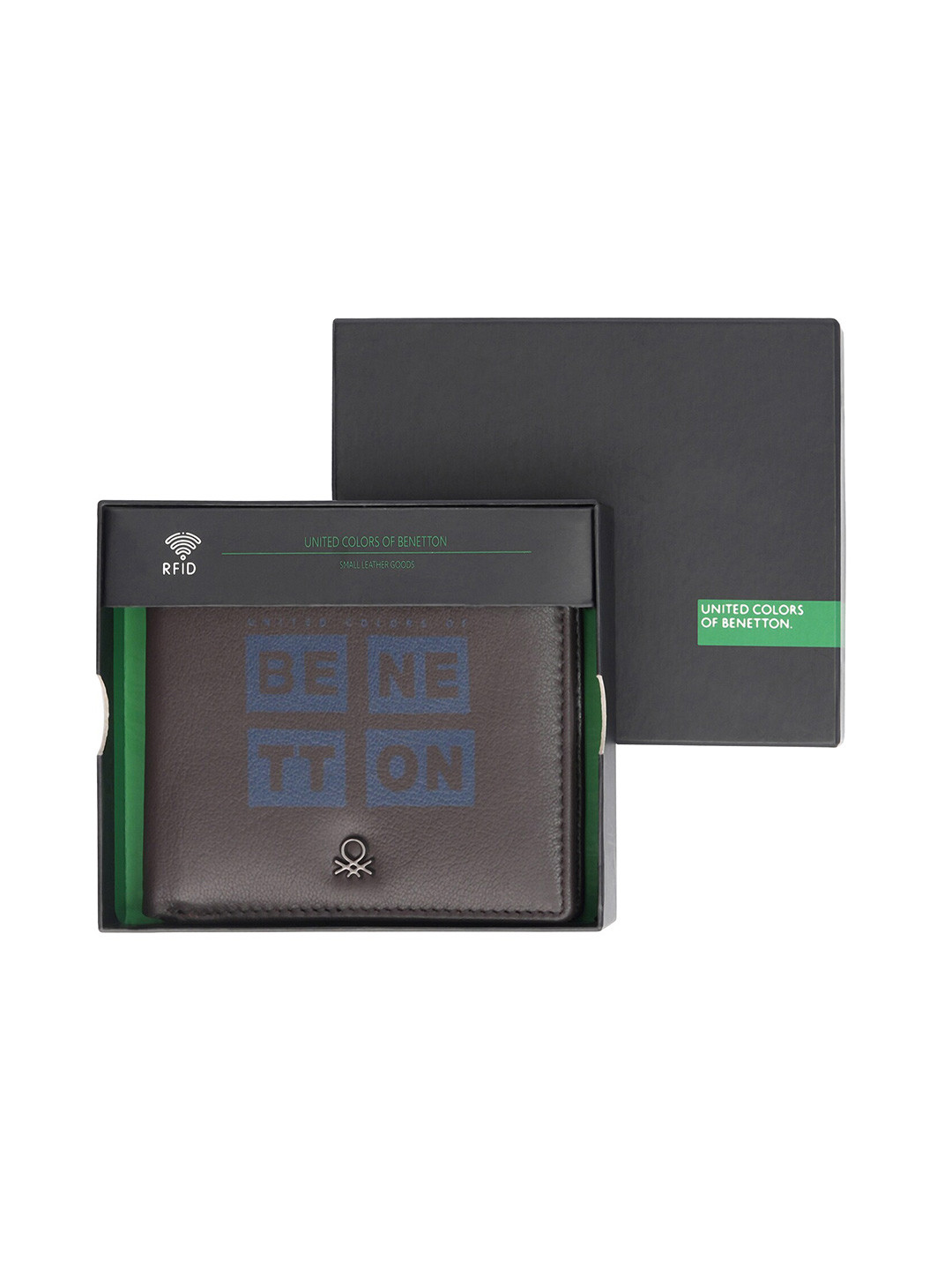 Buy United Colors Of Benetton Men Typography Printed Leather Two Fold ...