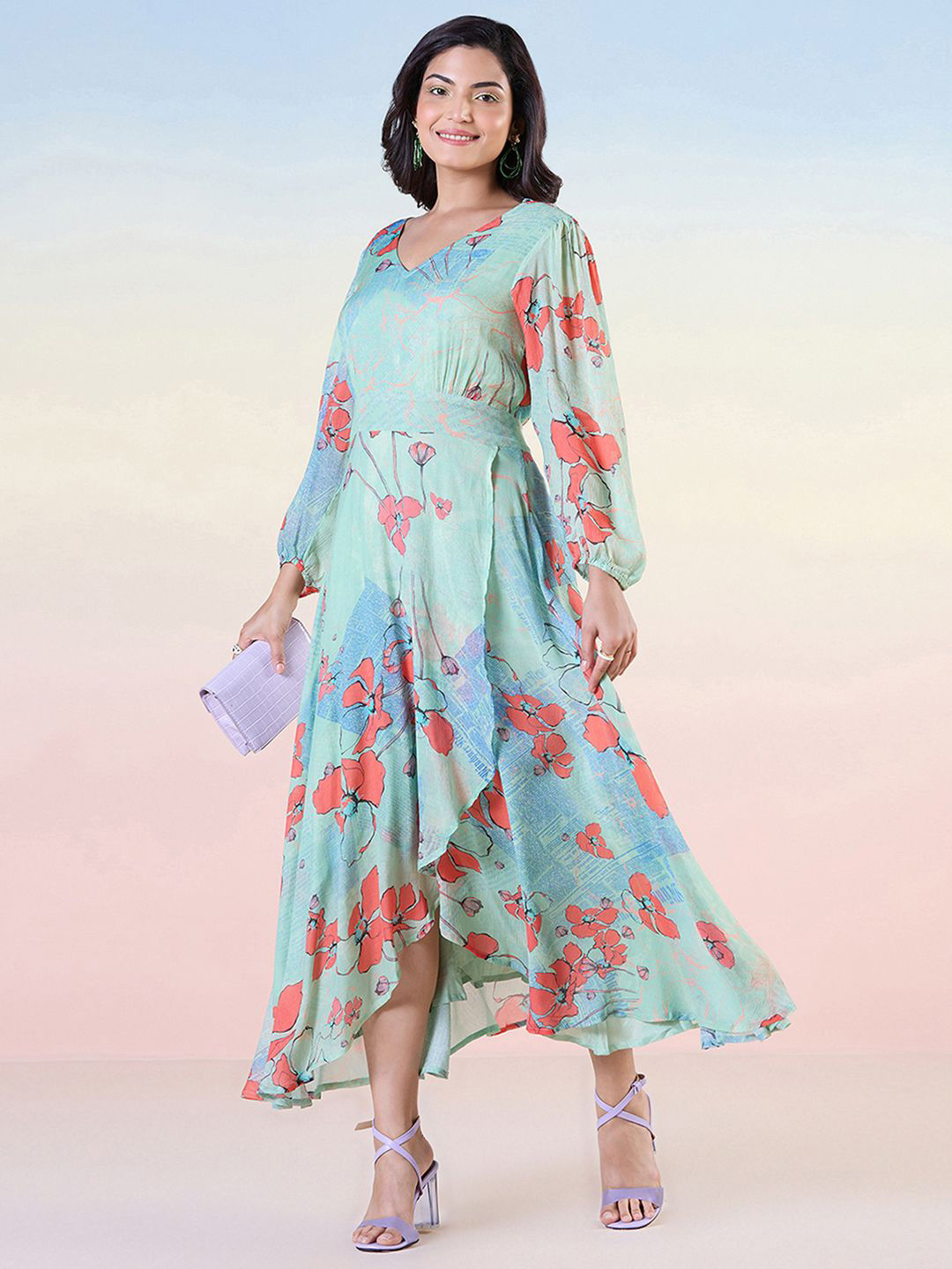 Buy Navyasa By Liva Floral Print Liva Maxi Dress - Dresses for Women ...