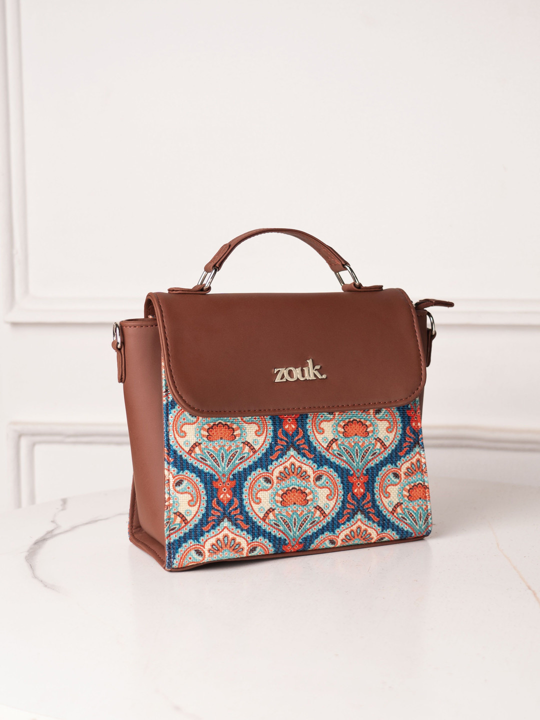 Buy ZOUK Ethnic Motifs Printed Structured Sling Bag - Handbags for ...