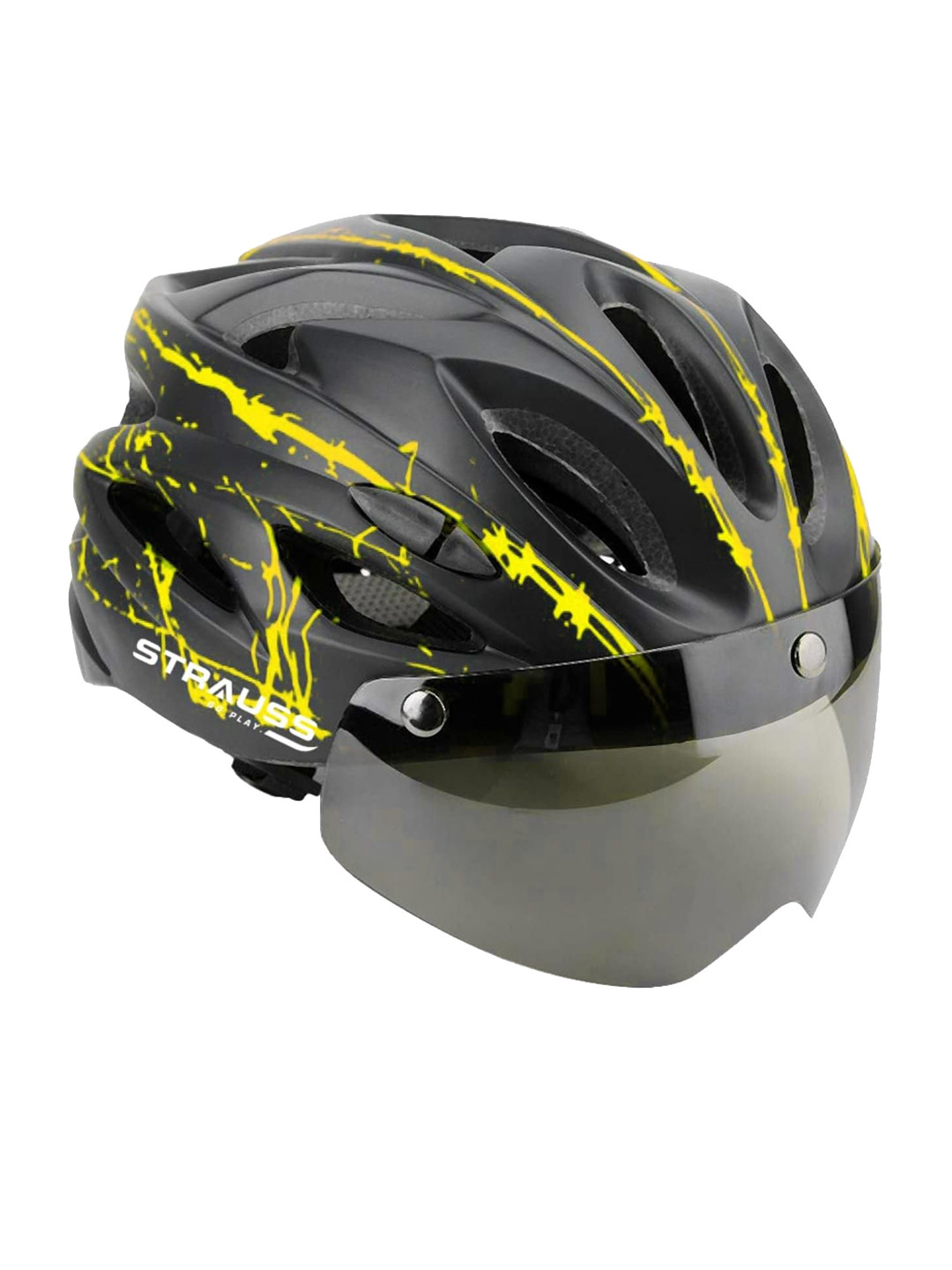 Buy STRAUSS Printed Cycling Cushioned Adjustable Safety Helmet ...