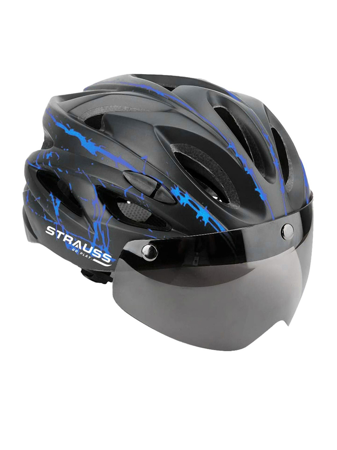 Buy STRAUSS Unisex Open Face Cycling Helmet With Magnetic Goggles ...