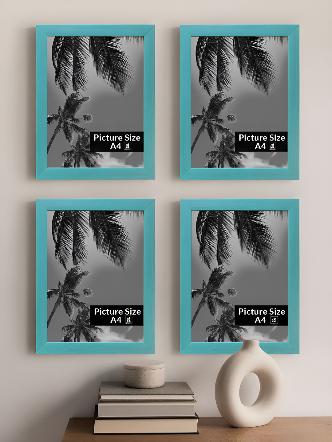 Buy Art Street Set Of 4 A4 Size Green Photo Frames - Photo Frames for ...
