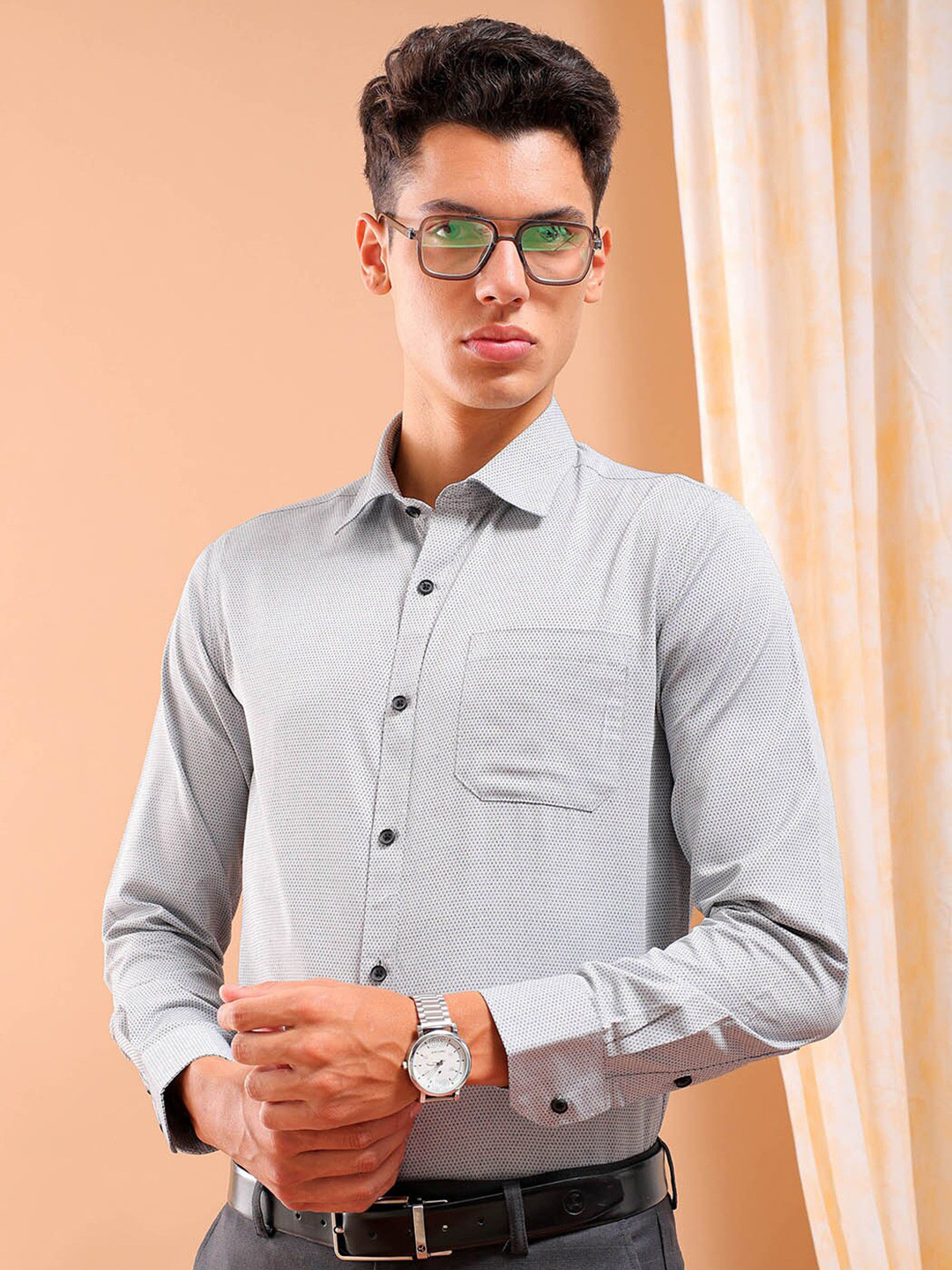 Buy The Indian Garage Co. X Luxe Slim Fit Spread Collar Striped Cotton ...