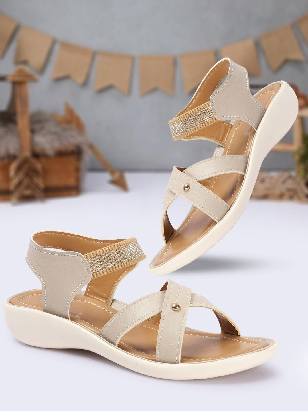 Buy VENDOZ Textured Open Toe Casual Sandals - Heels for Women 29845964 ...